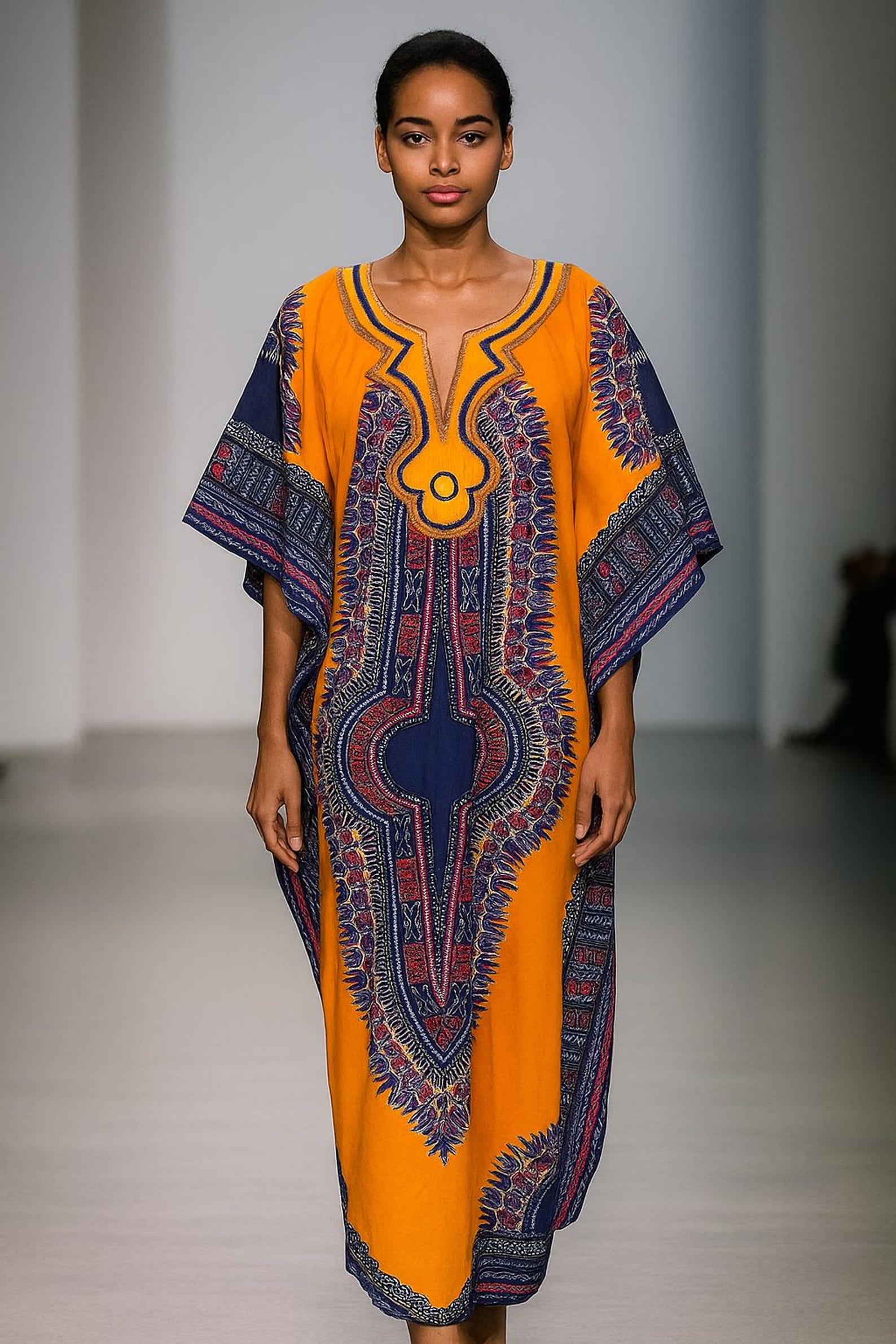 Orange Dashiki Kaftan - Etsy