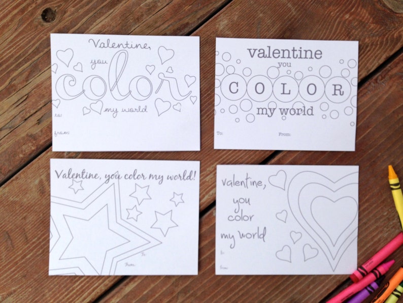 Instant Download DIY Kids Valentine Cards. Printable - Etsy
