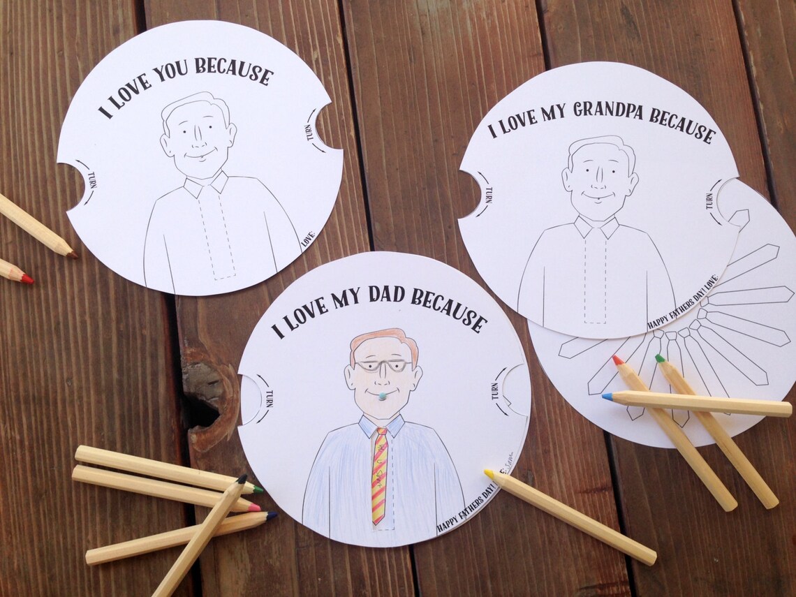 Instant Download - DIY Father's Day Rotating Card. Children's Father's ...