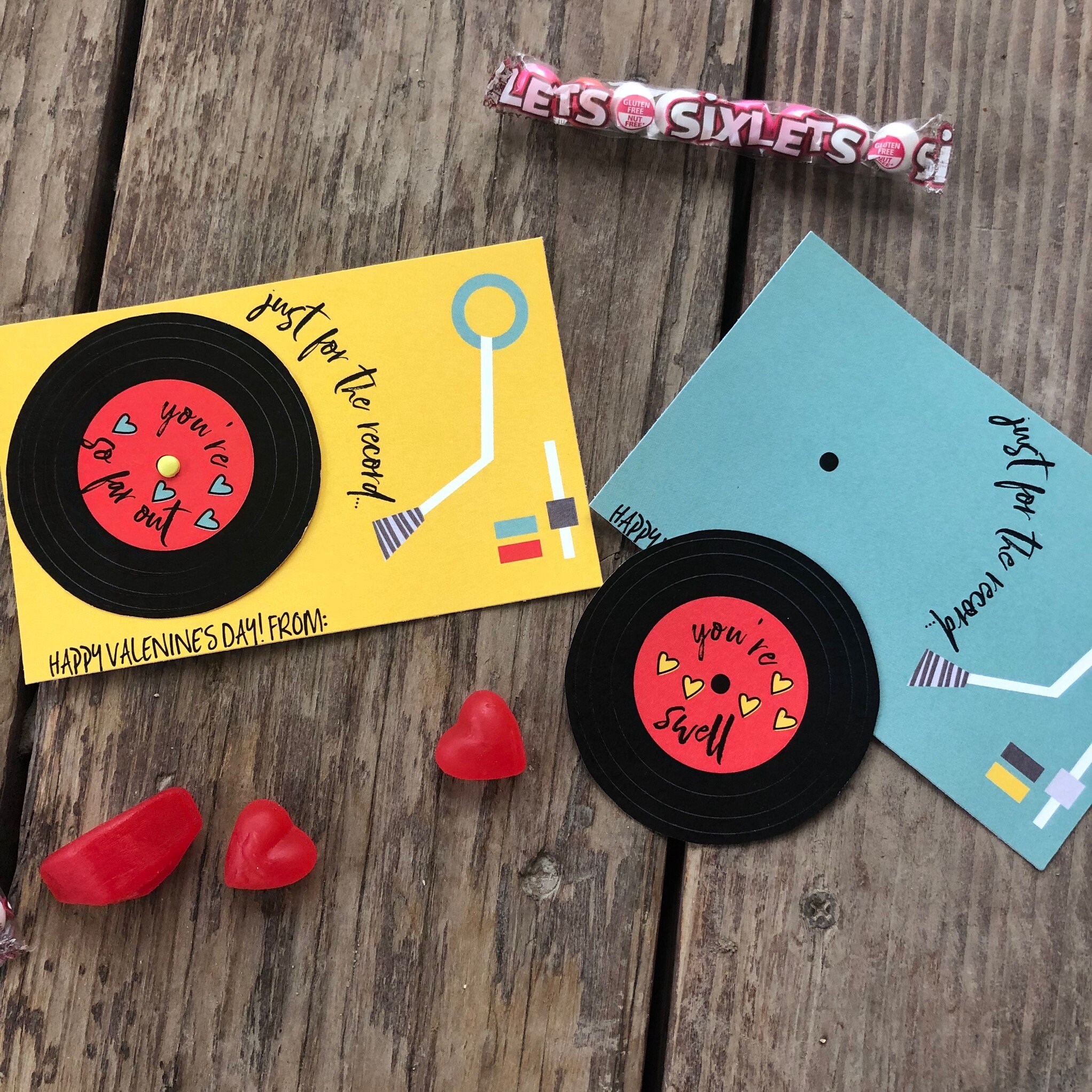 Instant Download- Printable Valentine Cards for Children. Record Player ...