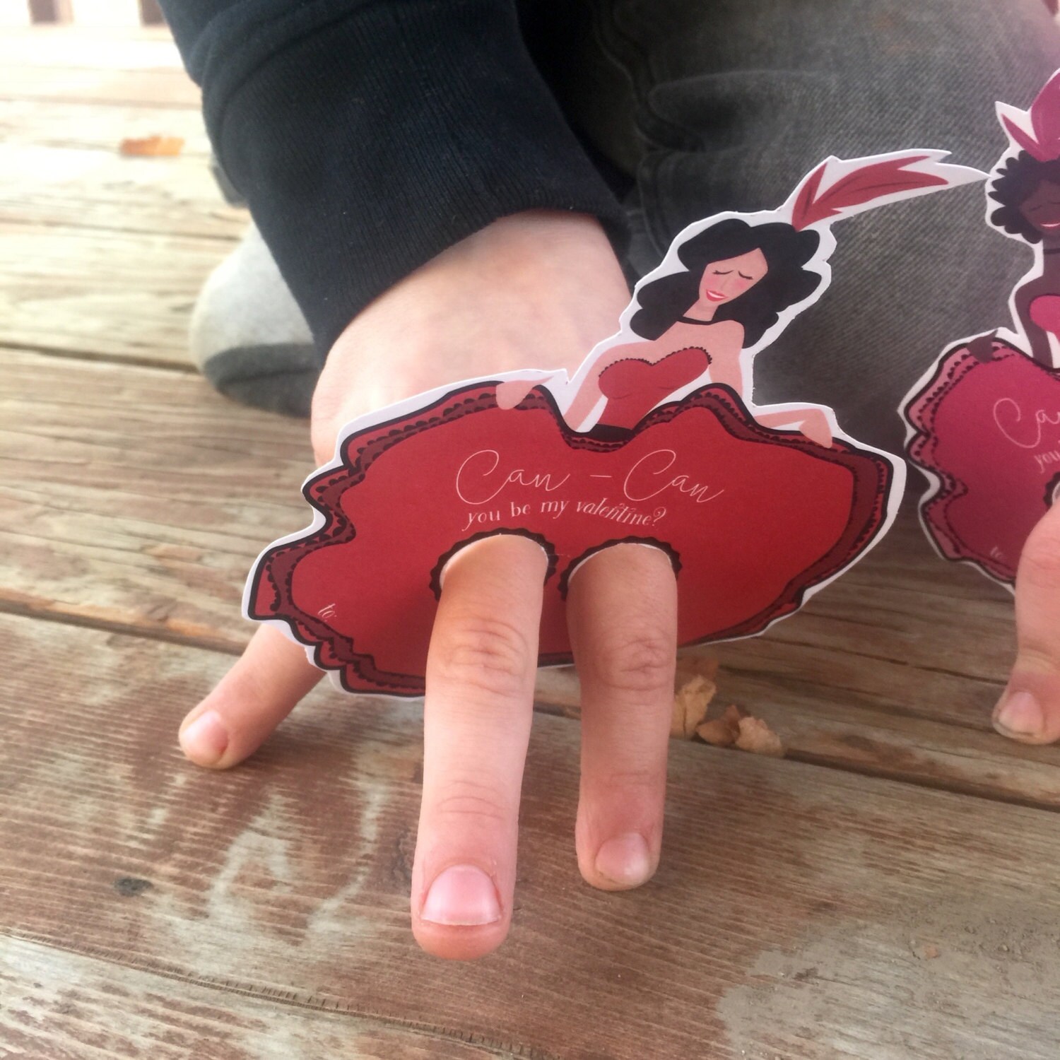 Instant Download DIY Valentine Cards. Finger Puppet. Valentine Can-can ...
