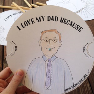 Instant Download - DIY Father's Day Rotating Card. Children's Father's ...