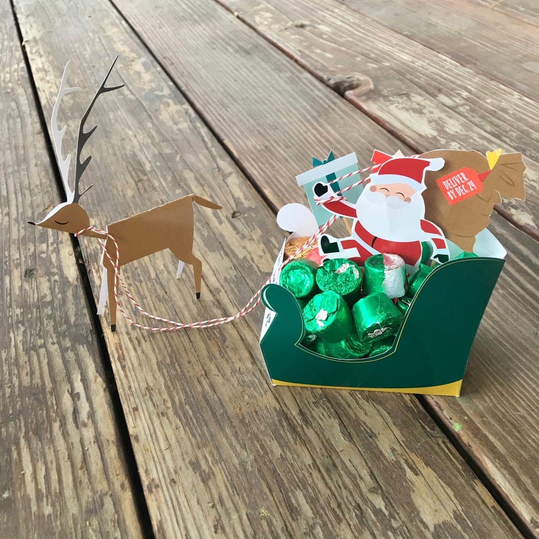 Instant Download- DIY Santa Sleigh. Candy Printable Boat. Christmas ...