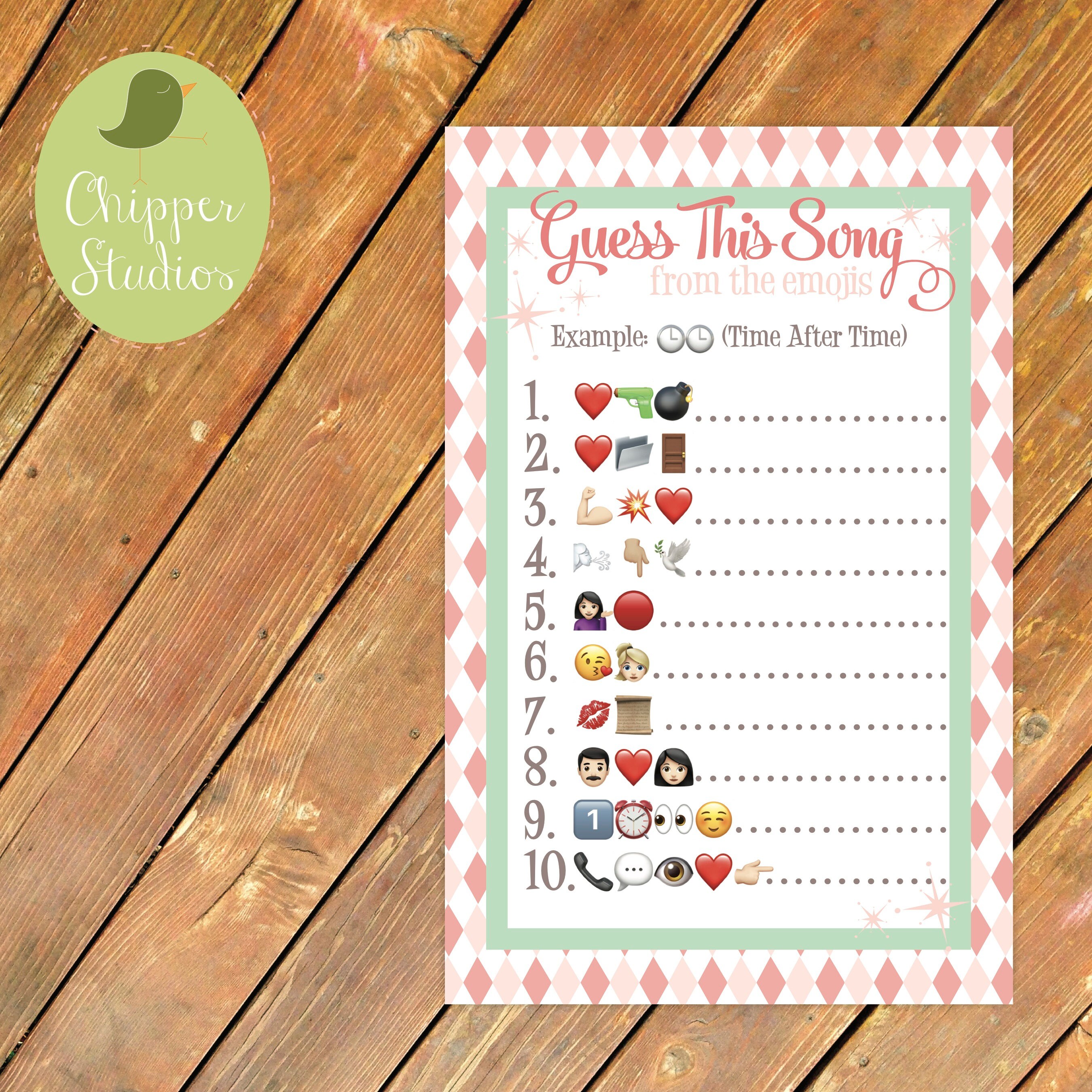 Instant Download Emoji Bridal Shower Printable Game. Bridal Shower Game ...