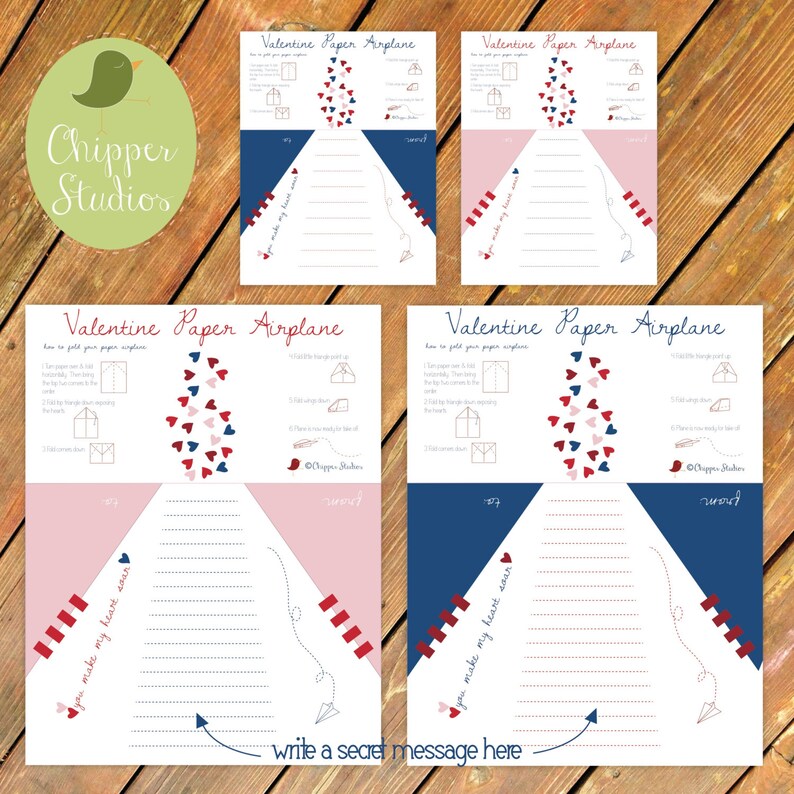 Instant Download DIY Valentine Paper Airplane. Paper Planes. - Etsy