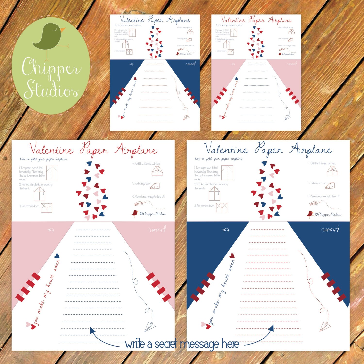 Instant Download- DIY Valentine Paper Airplane. Paper Planes. Kids ...