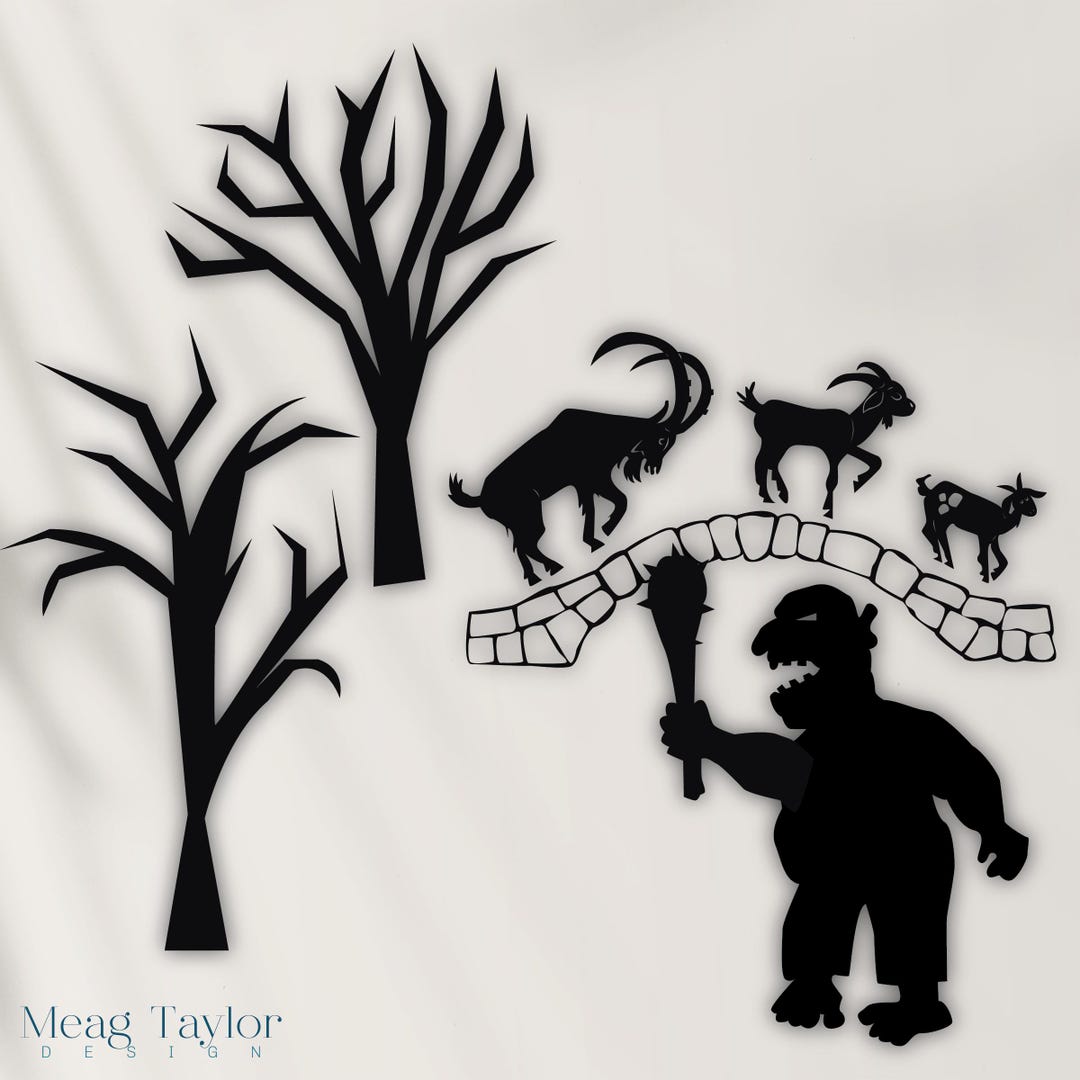 SVG Shadow Puppets: 3 Billy Goats Gruff - Etsy
