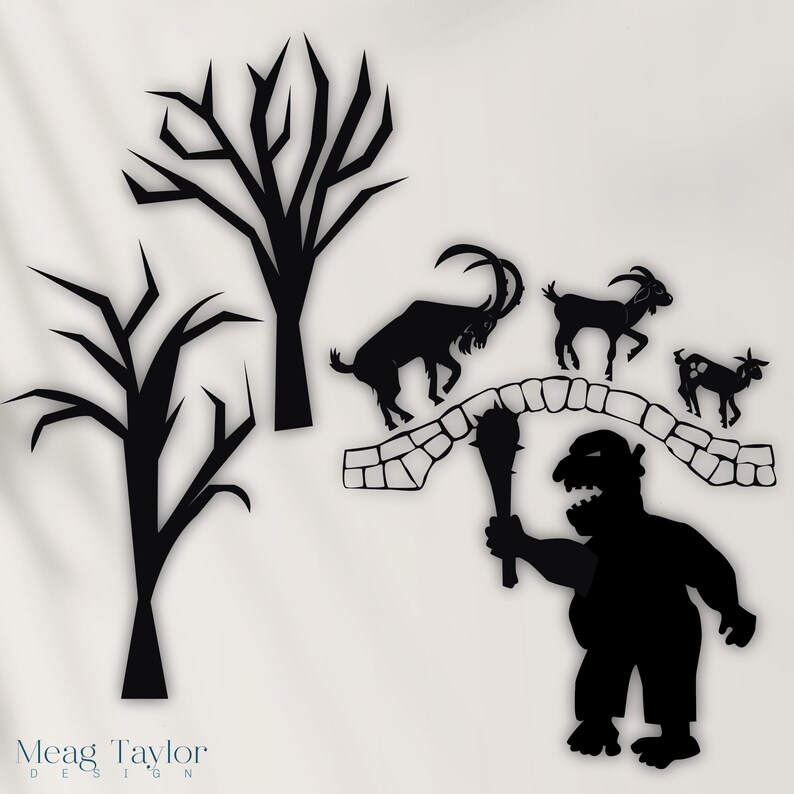 SVG Shadow Puppets: 3 Billy Goats Gruff - Etsy