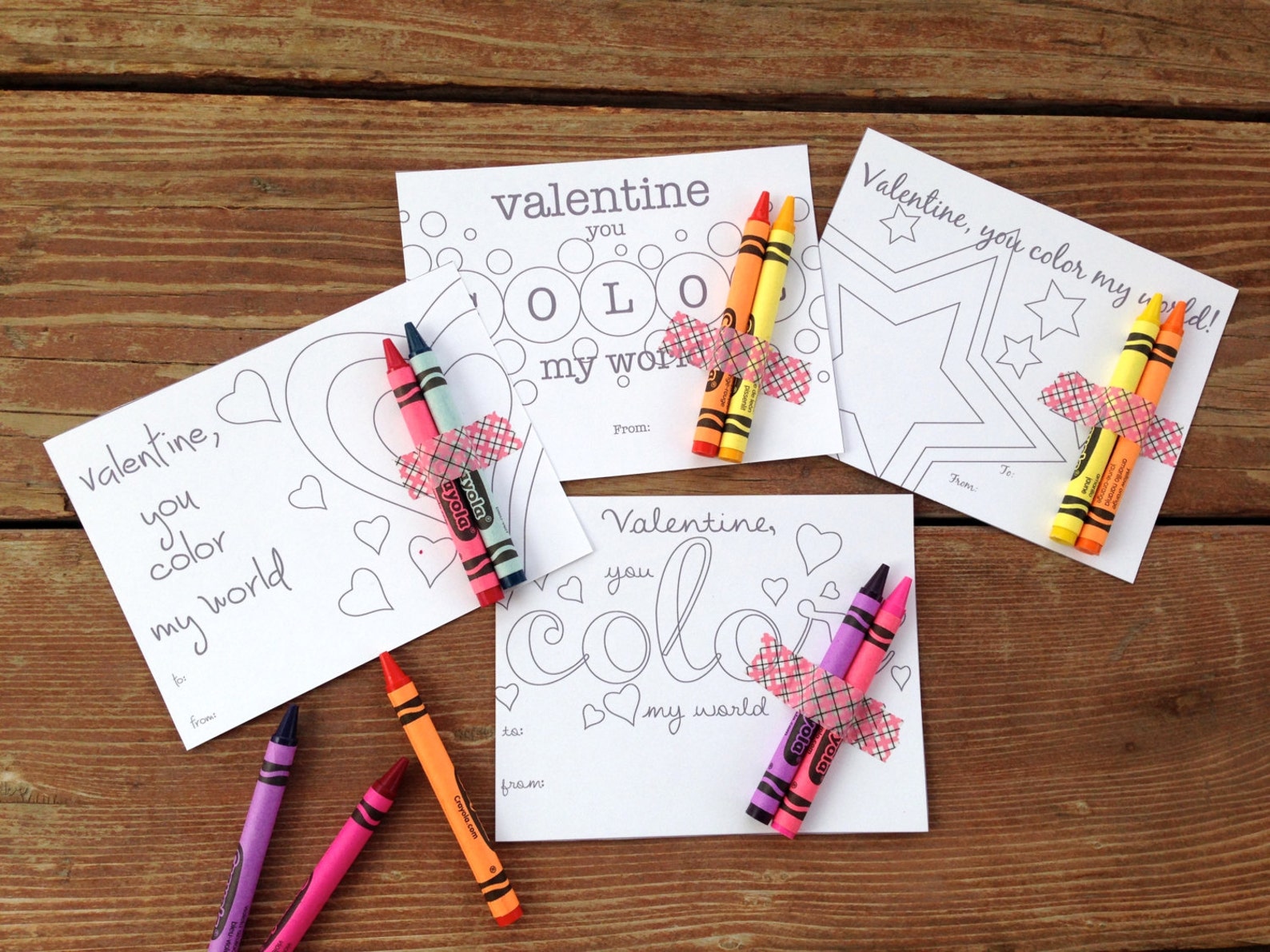 Instant Download DIY Kids Valentine Cards. Printable Valentines for ...