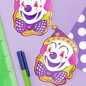 Creepy Cute Clown Sticker Clowncore Kidcore Kawaii Harajuku Fun ...
