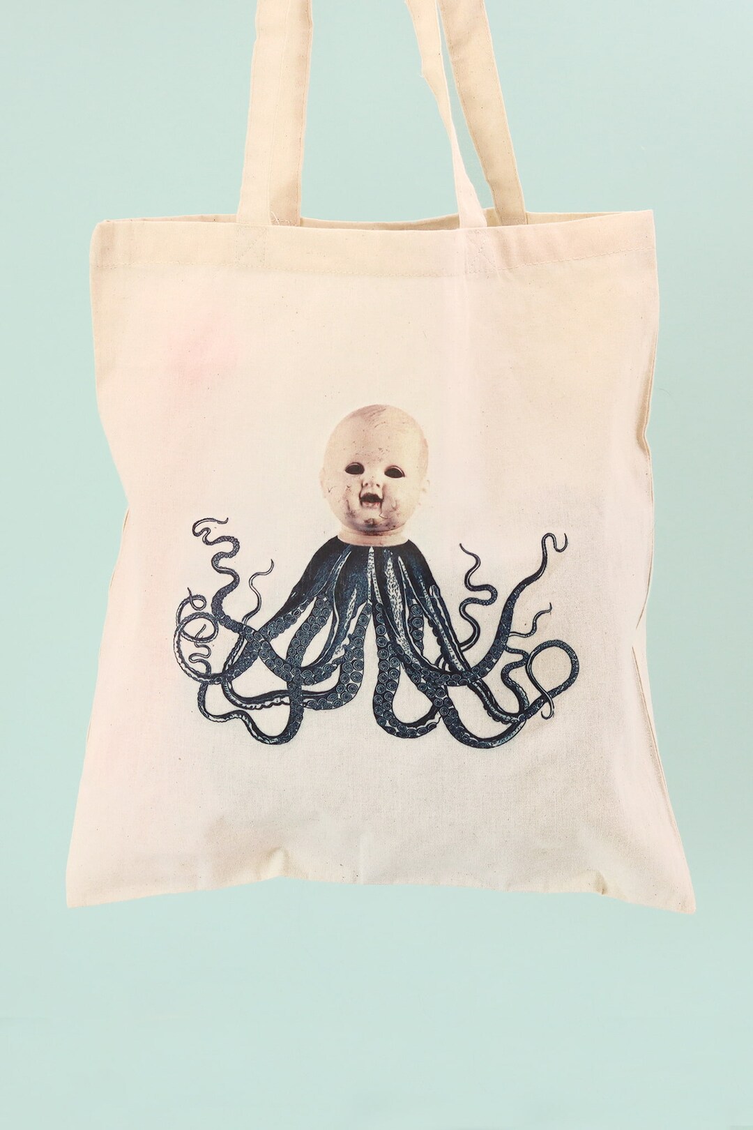 Creepy Dolloctopus Cotton Tote Bag: Gothic Macabre Gift - Etsy