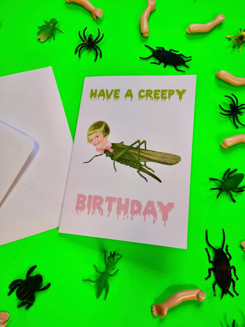 Creepy Doll Birthday Card Darcy Hopper Bug Insect Goth - Etsy