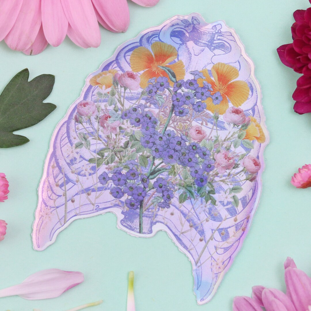 Holographic Ribcage Sticker Pastel Goth Kawaii Goth Soft Goth Fairycore ...