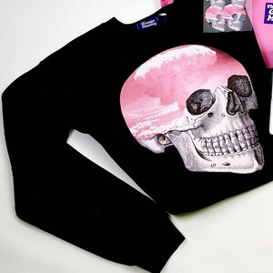 Pastel Goth Sweater Skull Sweater Pink Skull Atomic Cloud Soft Goth ...