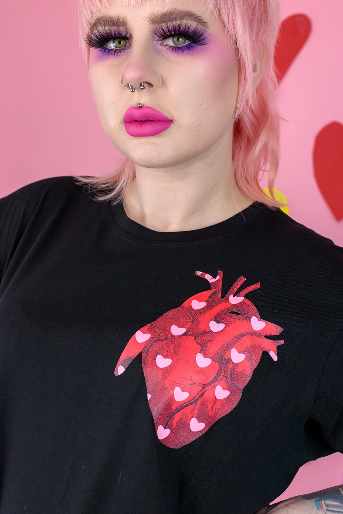 Anatomy Heart Black Pocket Tee Heart Print Tshirt Heart Tee - Etsy UK