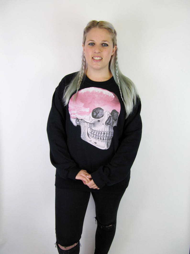 Pastel Goth Sweater Skull Sweater Pink Skull Atomic Cloud Soft - Etsy
