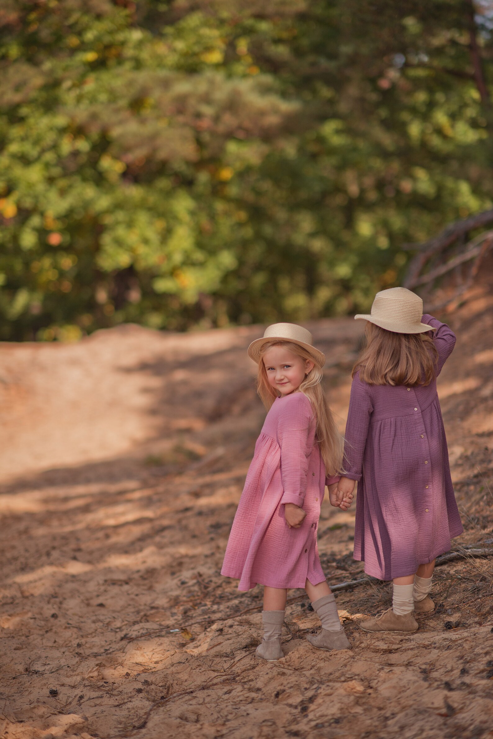 Girls Muslin Long Sleeve Dress Cotton OLD PINK - Etsy
