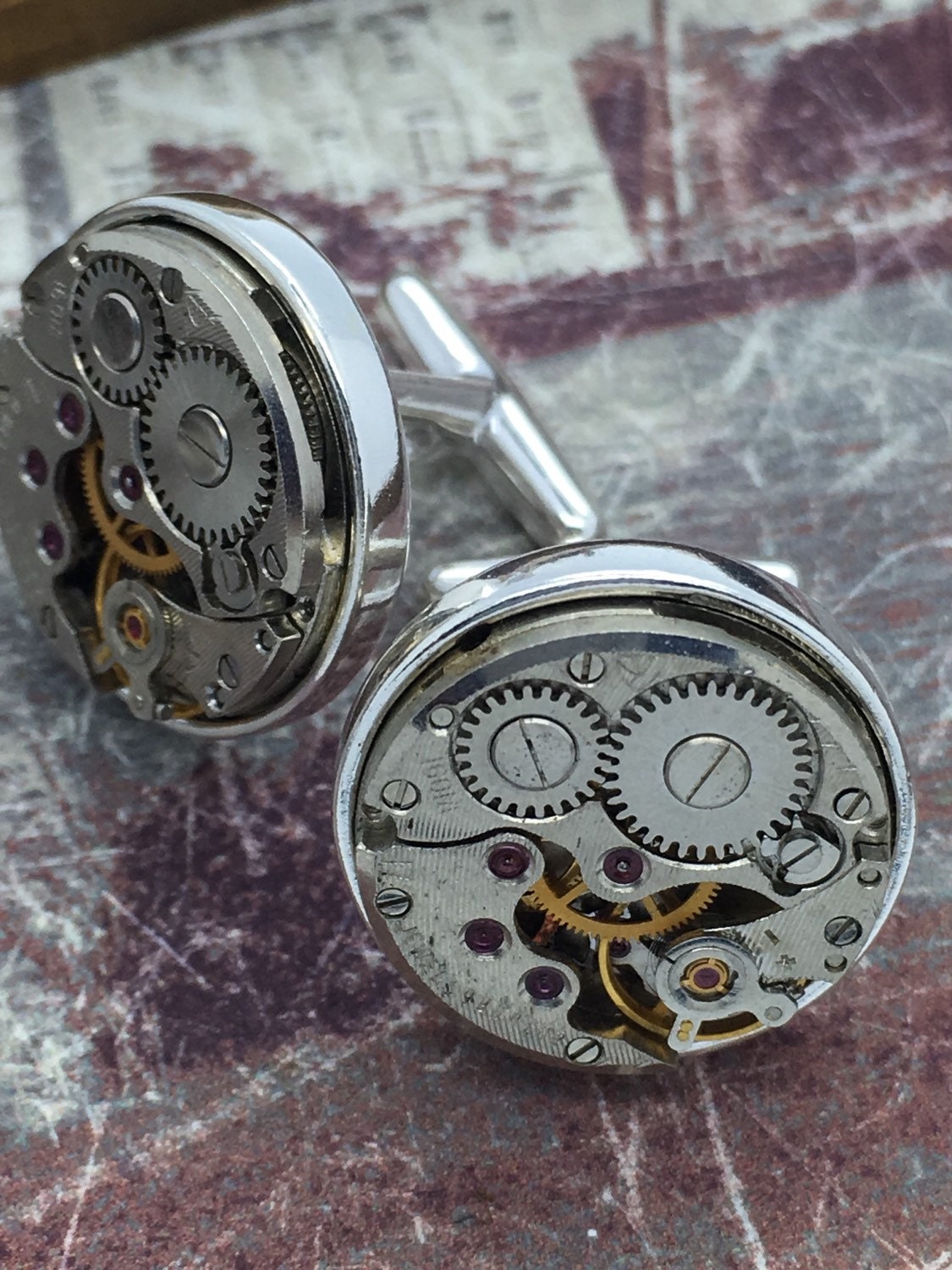 Steampunk Cufflinks Sterling Silver Cuff Links Steam Punk Cufflinks ...