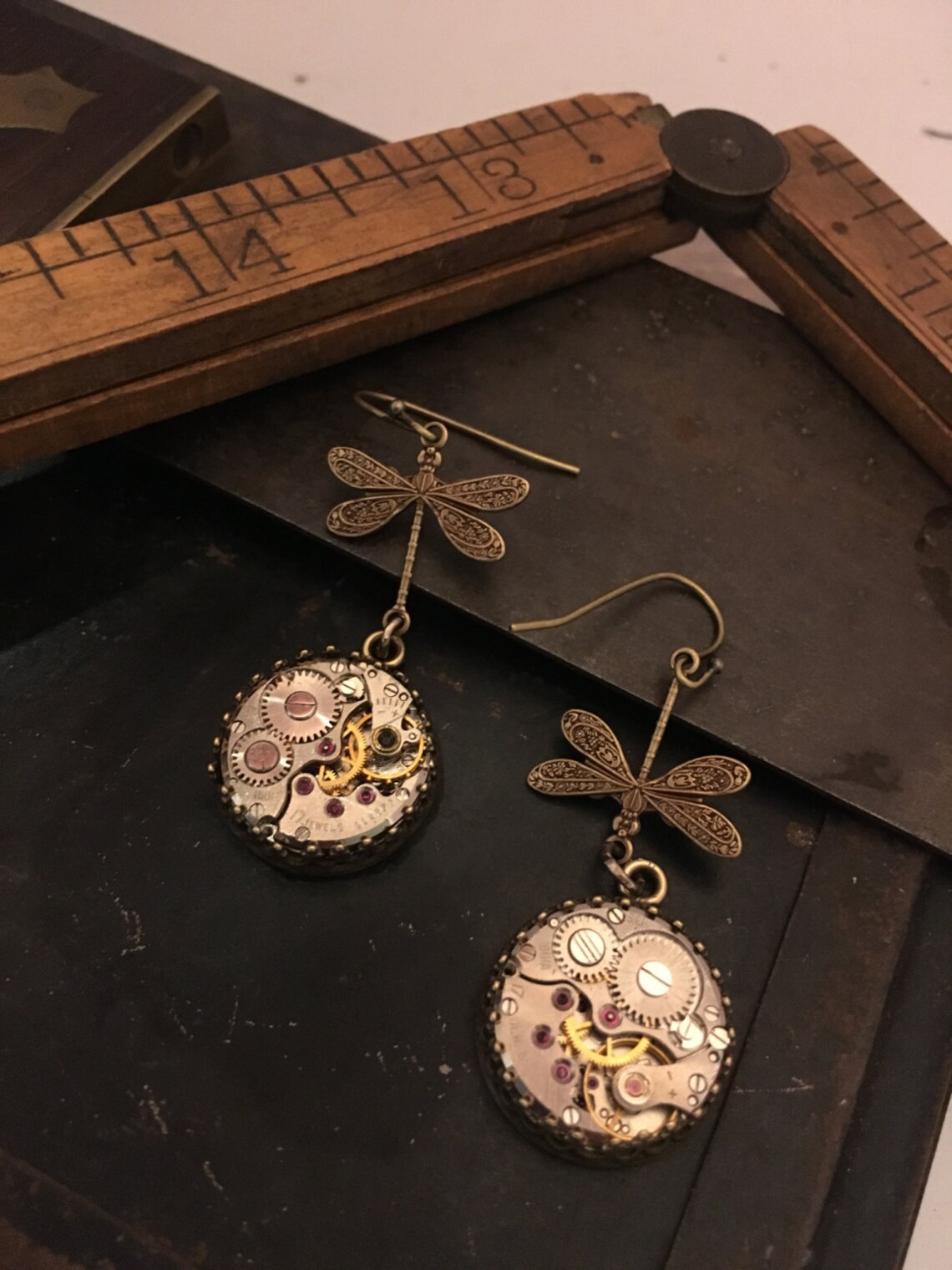 Dragonfly Steampunk Earrings/ Steampunk Jewelry nadine Artistic Dragon ...