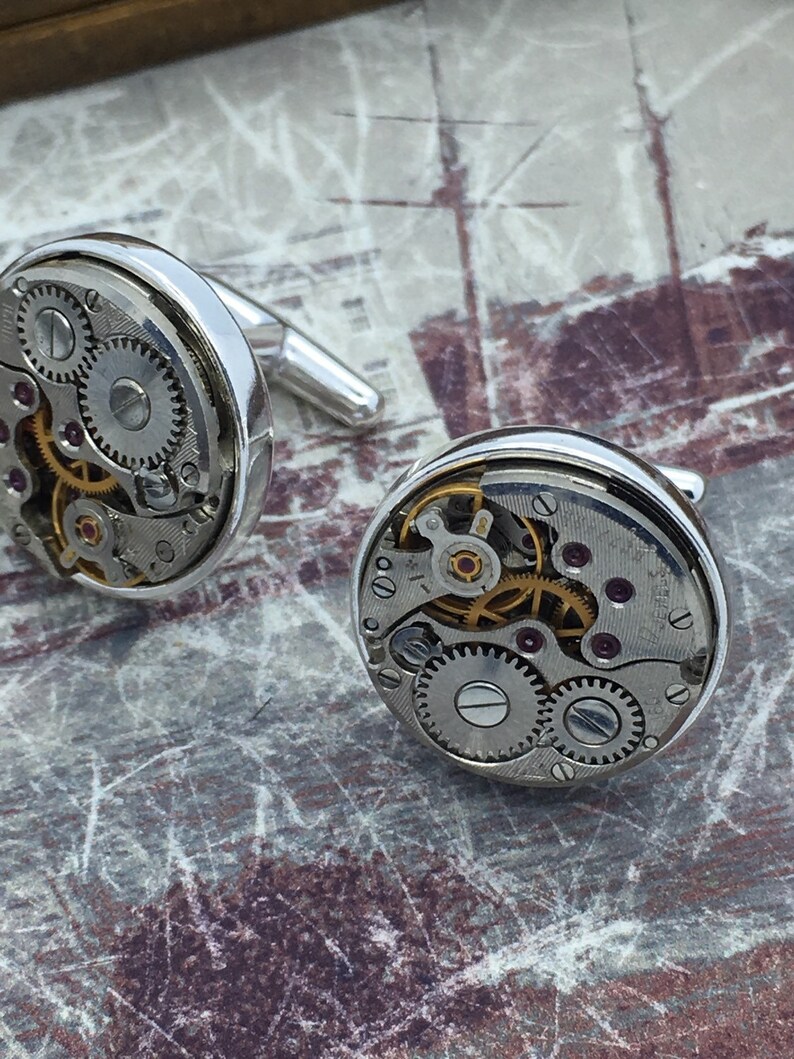 Steampunk Cufflinks Sterling Silver Cuff Links Steam Punk - Etsy
