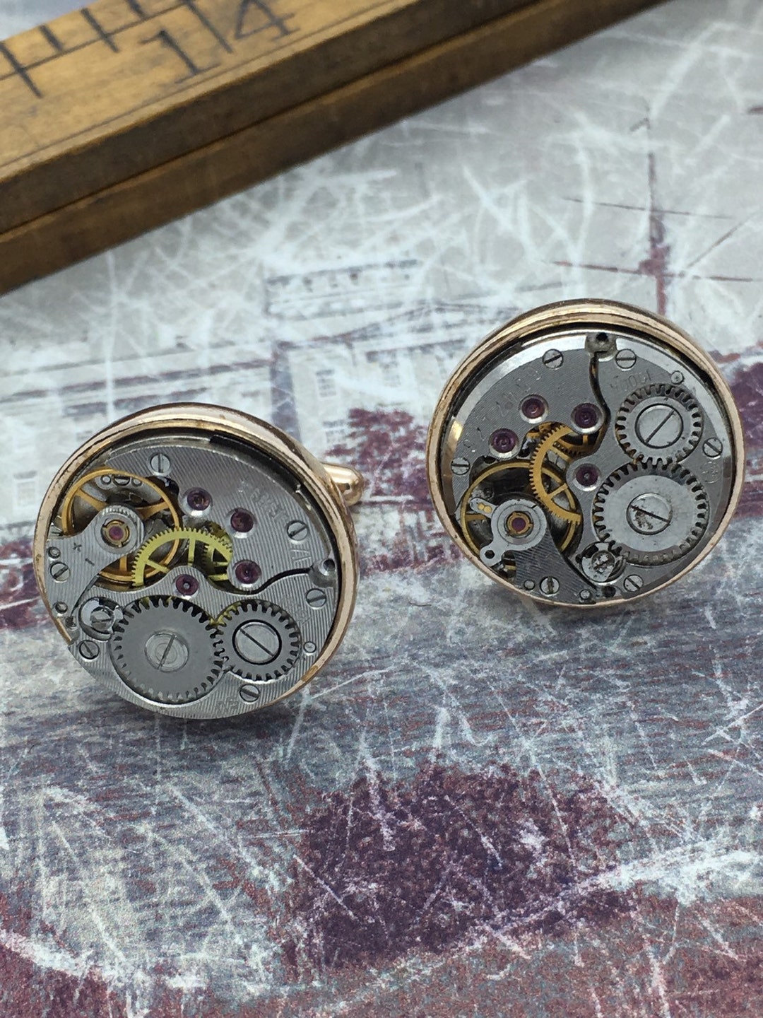 Watch Movement Cufflinks Steampunk Cuff Links Victorian Magpie - Etsy