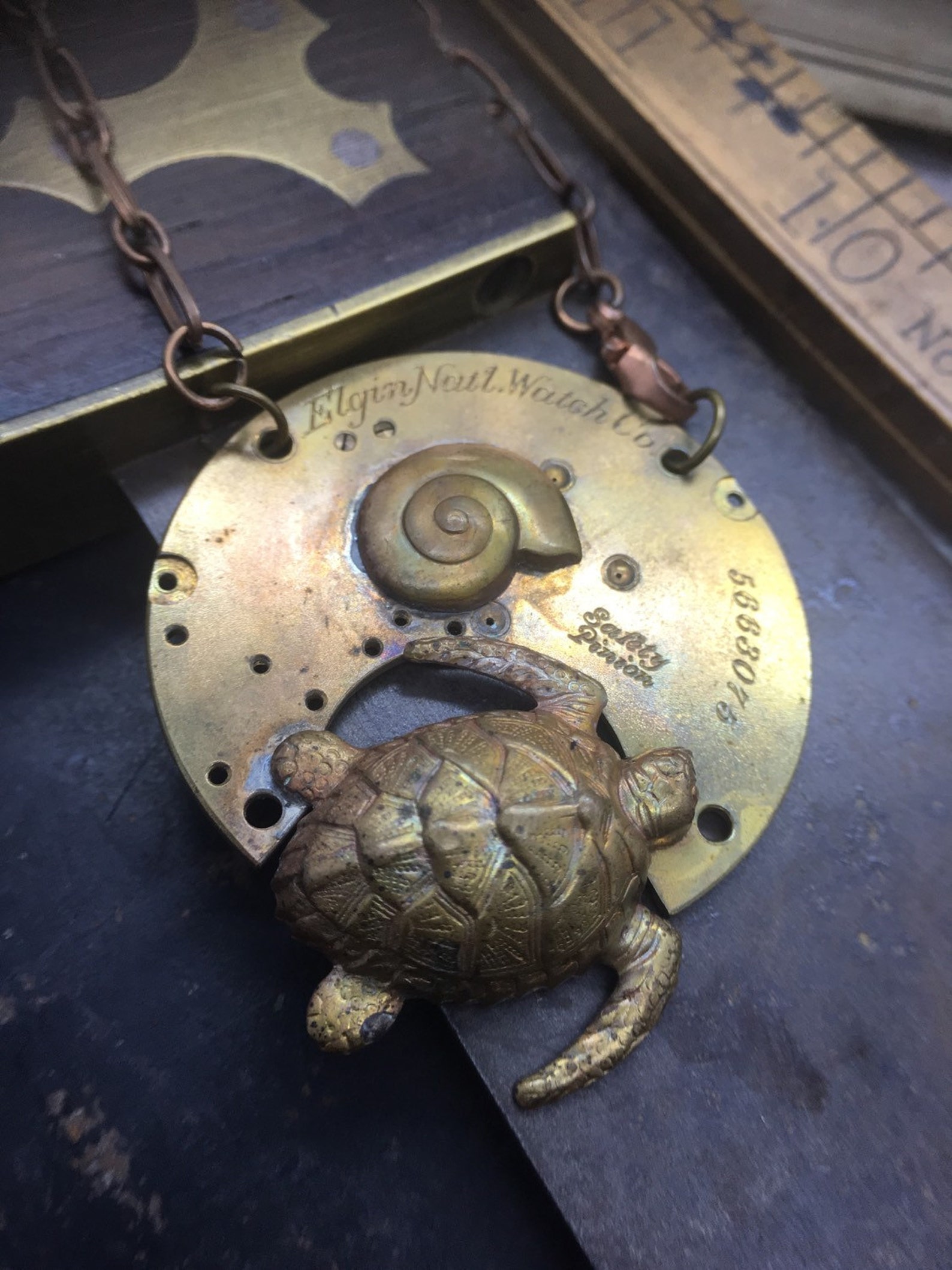 Herschel Sea Turtle Steampunk Necklace the Victorian Magpie | Etsy