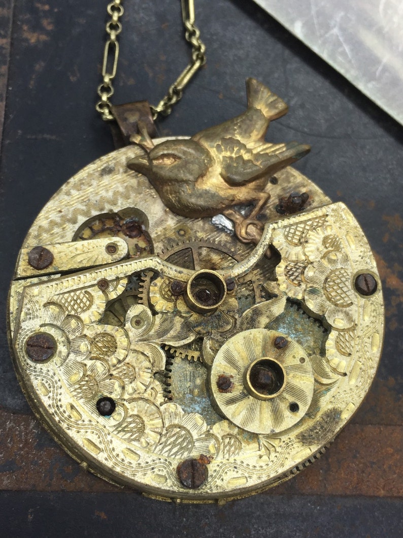 SOLD French Circa 1800 Hand Pierced Pocket Watch Necklace. Steampunk ...