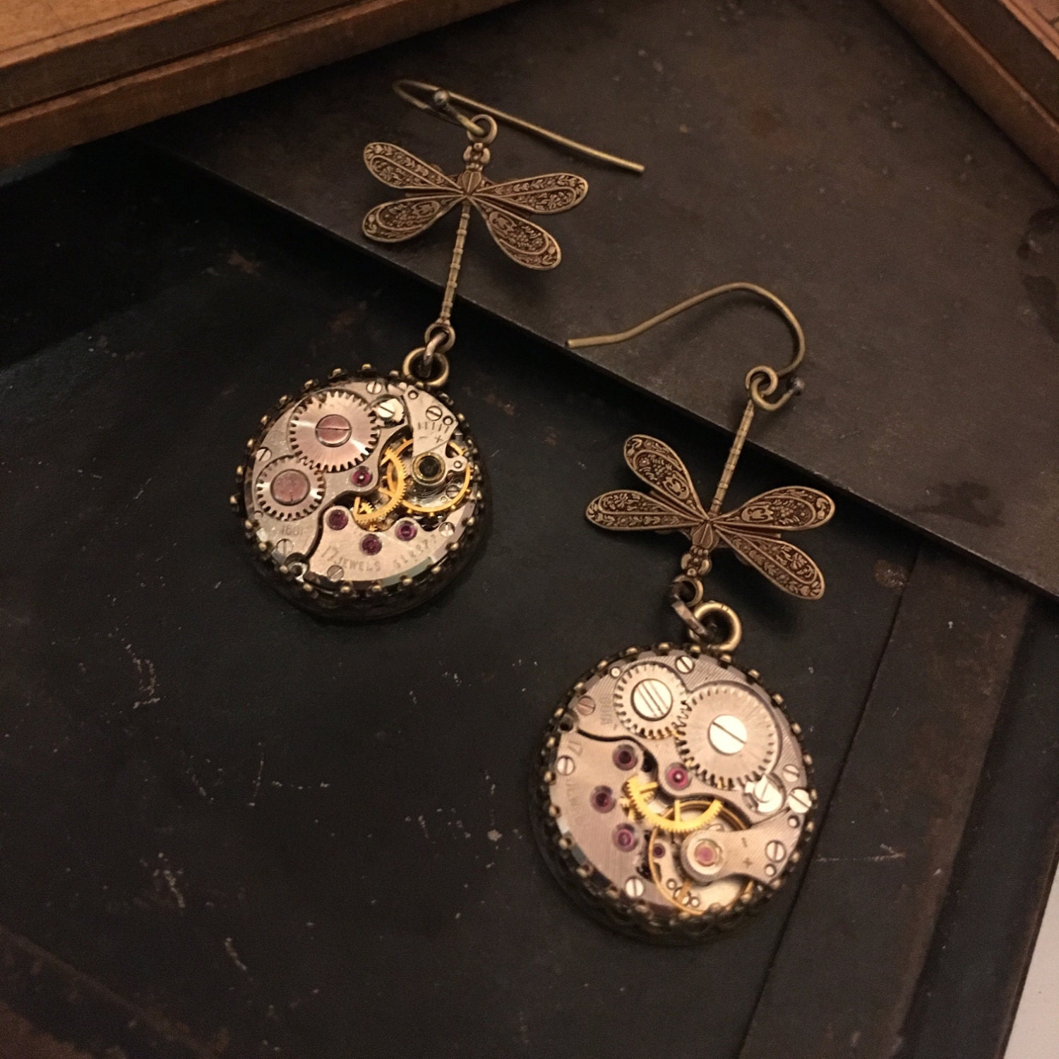 Dragonfly Steampunk Earrings/ Steampunk Jewelry nadine Artistic Dragon ...