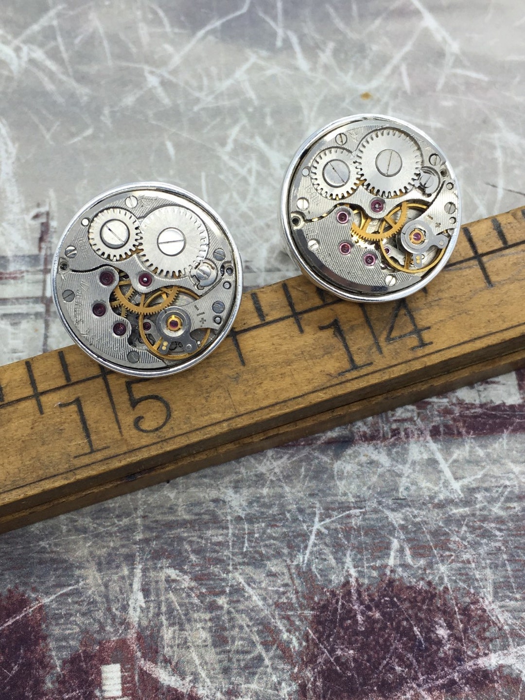 Steampunk Cufflinks Sterling Silver Cuff Links Steam Punk Cufflinks ...