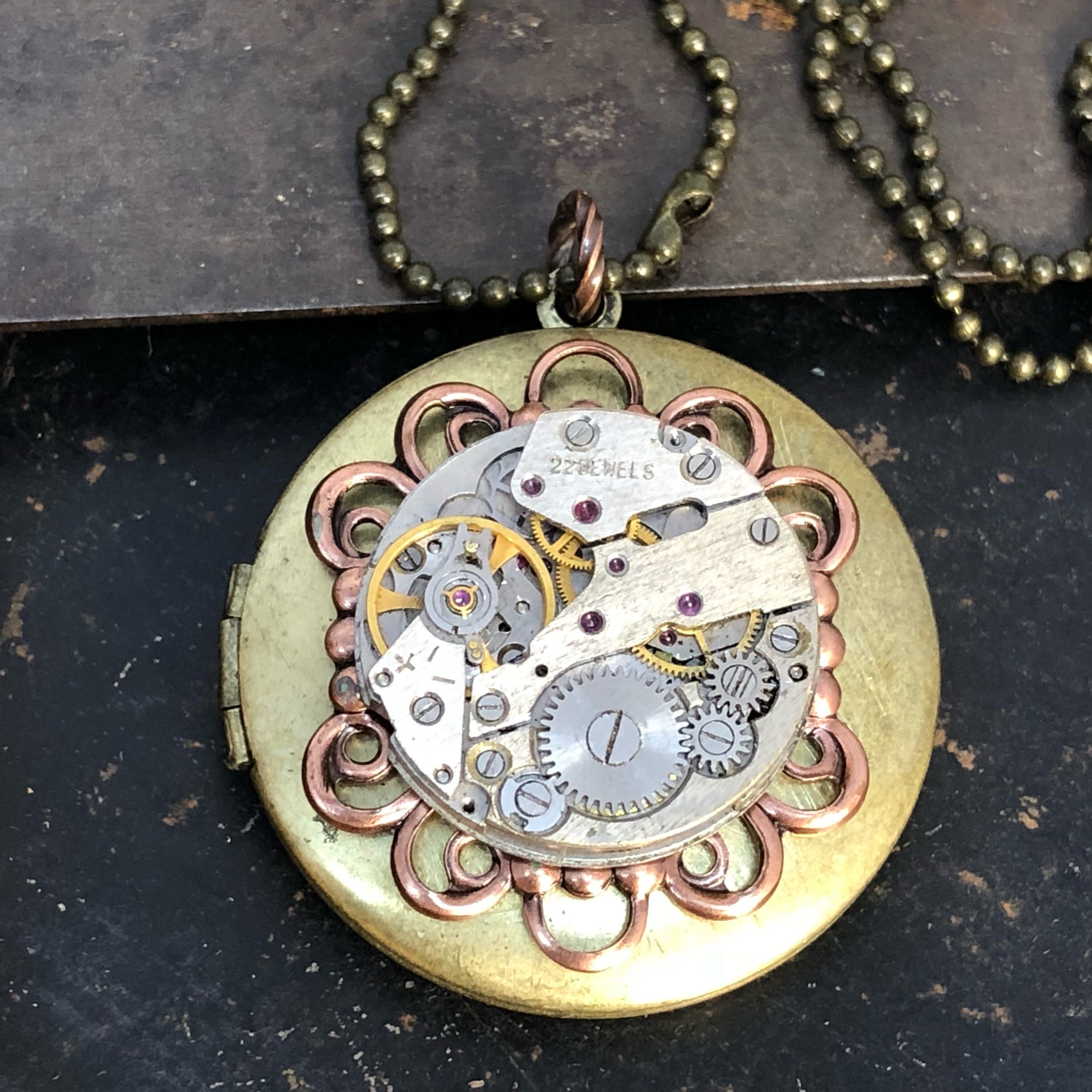 Ashley Filagree Steampunk Locket | Etsy