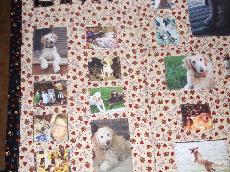 Memory Quilt With Photo Fabric children baby dogs - Etsy