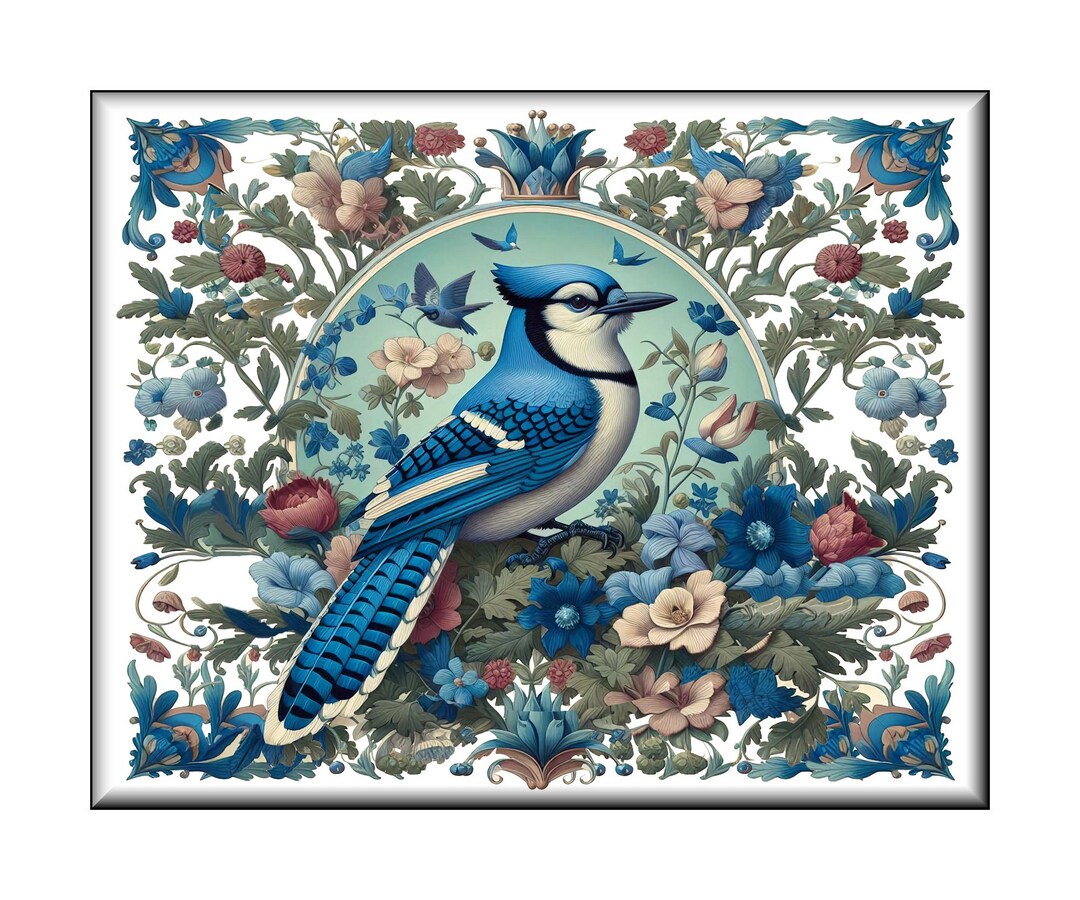 William Morris Ceramic Tile, Songbird #2. A Ceramic Tile Mural of a ...