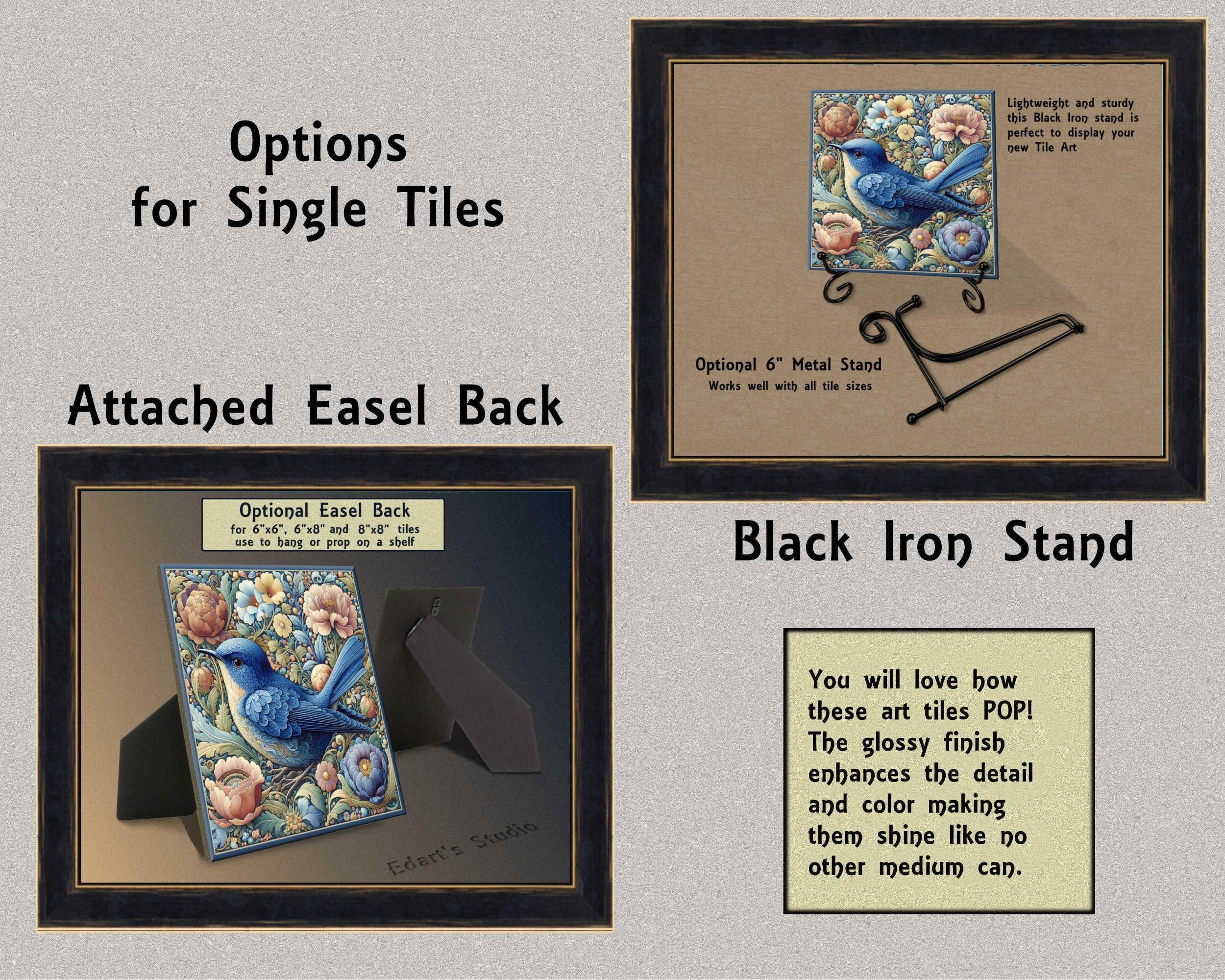 William Morris Ceramic Tile Mural: Songbird Floral Craftsman Style ...