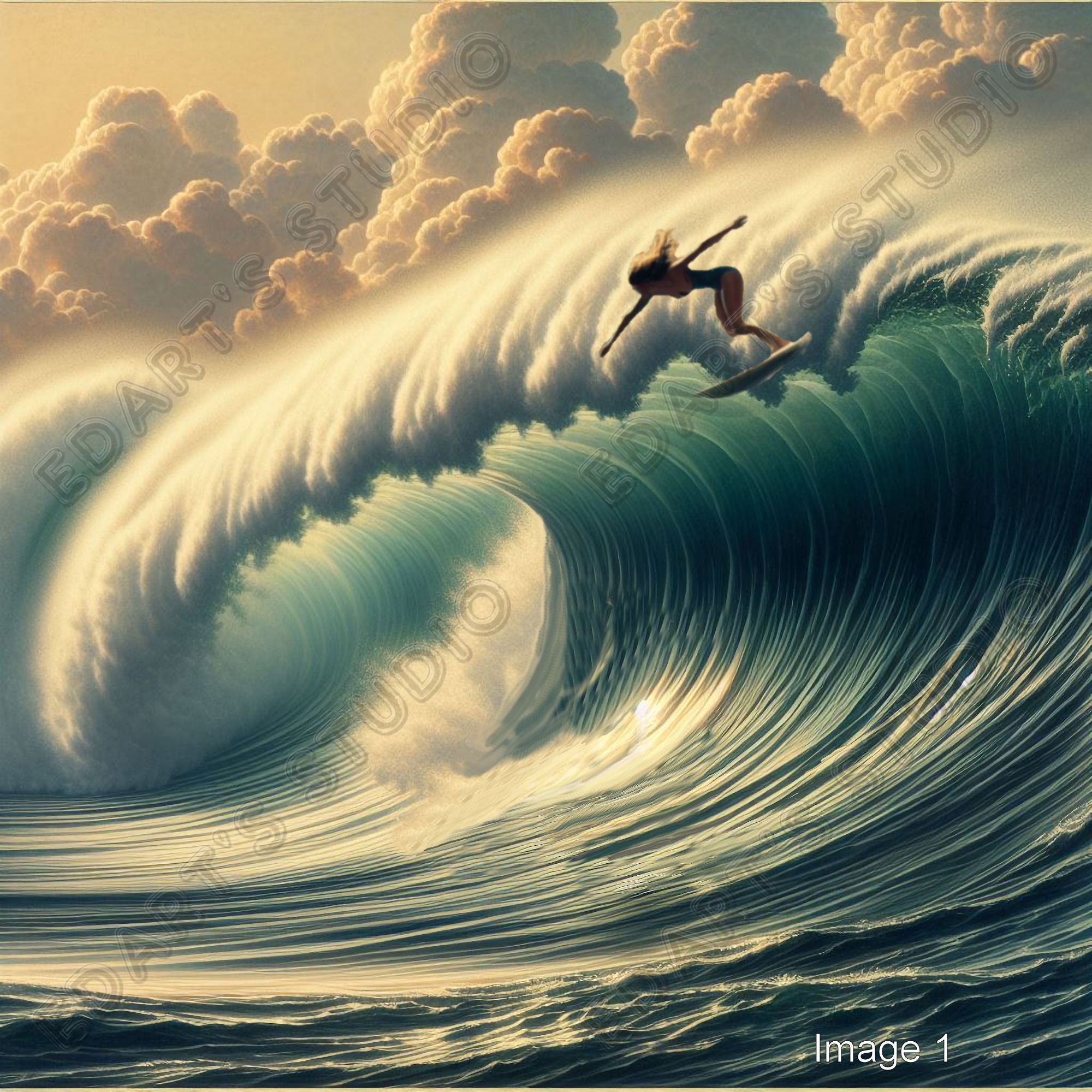 Surf Art the Art of Surfing second Set Digital Painting 3 PRINTABLE ...