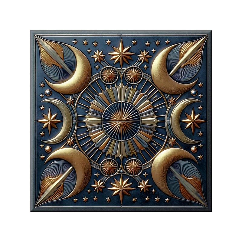 Hand Painted Moon Tiles - Etsy