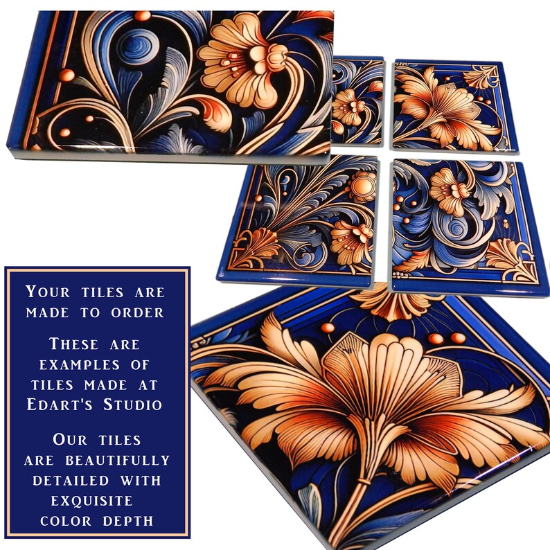 Handcrafted Ceramic Tile Mural, Available in Multiple Sizes. Mountain ...