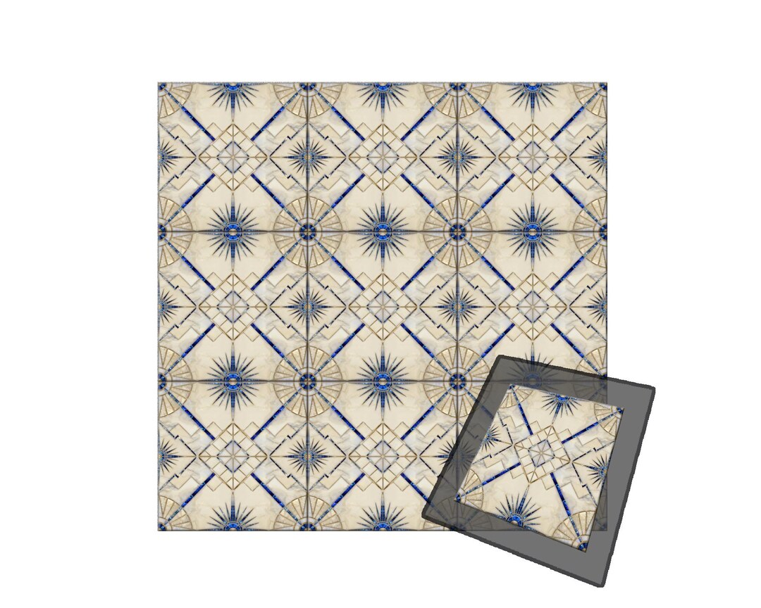 Art Deco Ceramic Tile: Blue Sunburst Pattern (single or Sets) - Etsy