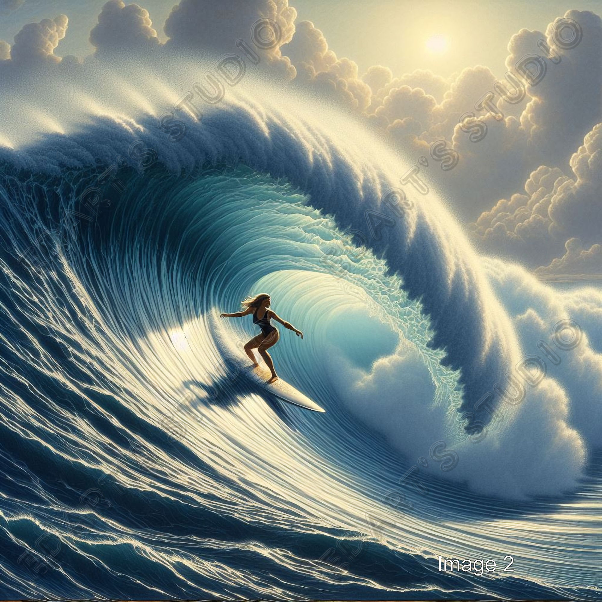 Surf Art the Art of Surfing second Set Digital Painting 3 PRINTABLE ...
