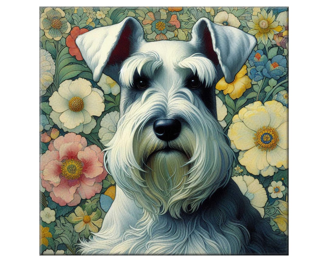 Schnauzer Ceramic Tile Art: Vintage Dog Portrait, Dog Lover Gift - Etsy