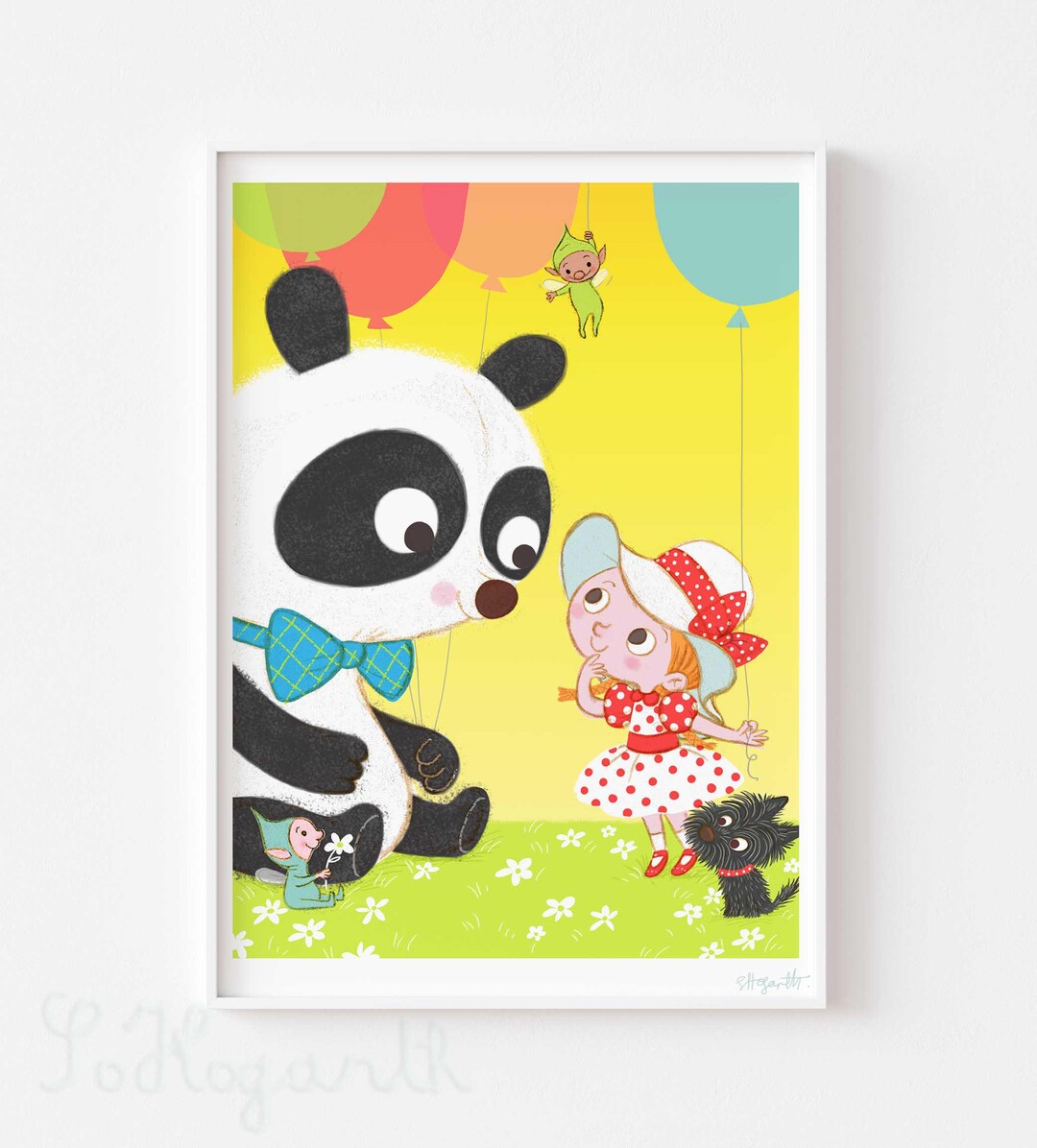 Panda Pixies Birthday Balloons, Homage to Mabel Attwell Illustration ...