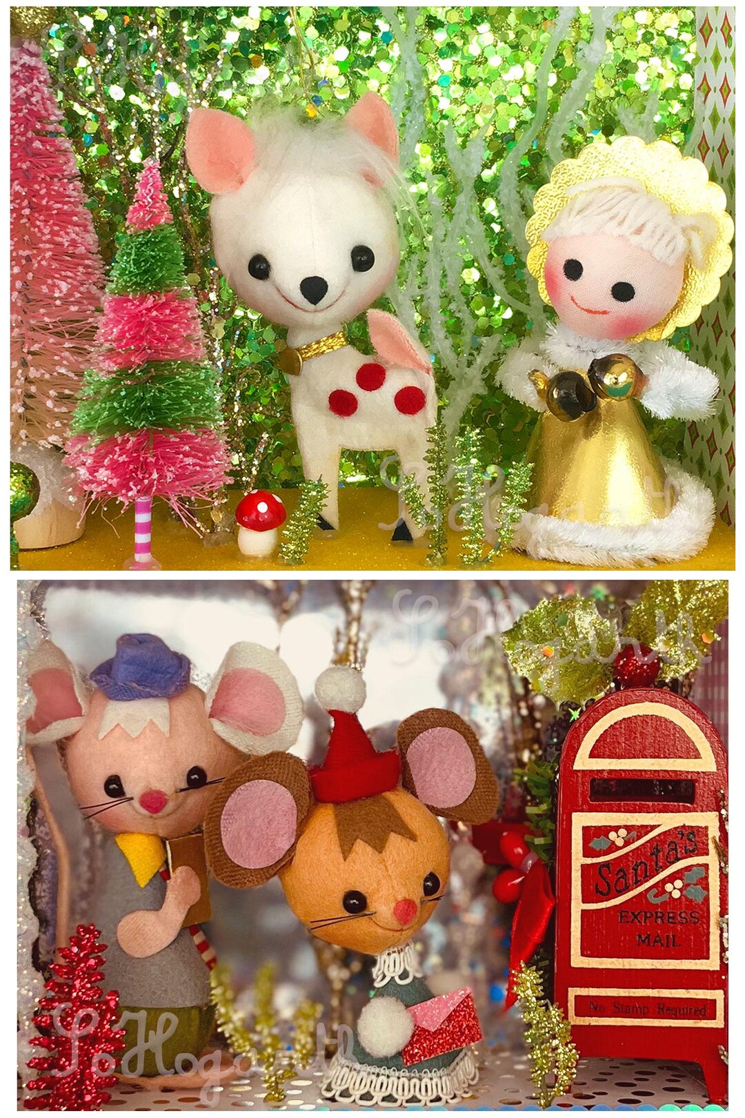 Joy-o-rama Retro Christmas Cards. Holiday Greeting Cards of Vintage ...