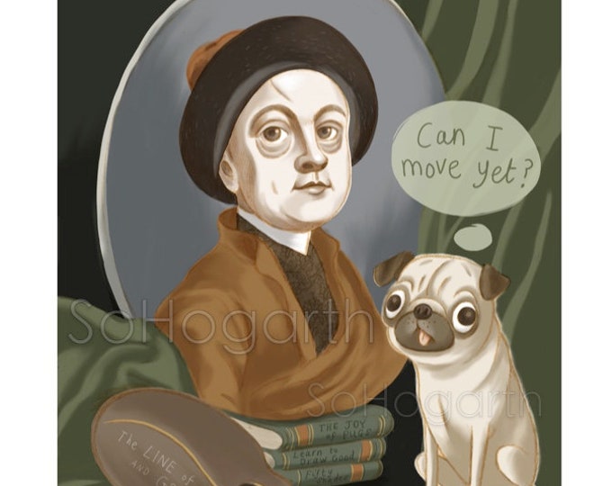 William Hogarth and His Pug. 8x11 Matte Paper Dog Art Print, Signed. - Etsy