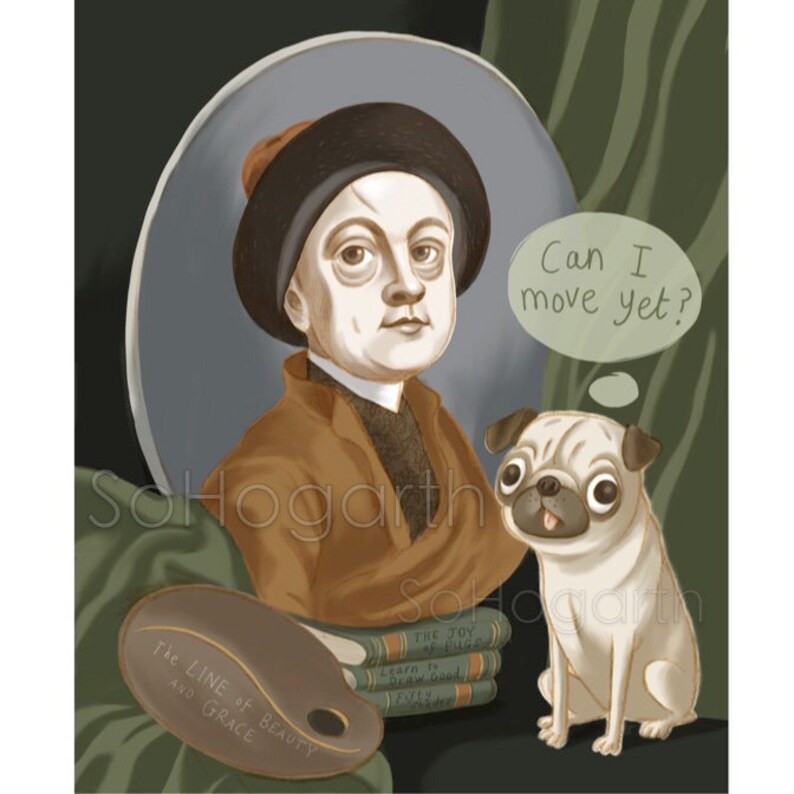 William Hogarth and His Pug. 8x11 Matte Paper Dog Art Print, Signed. - Etsy