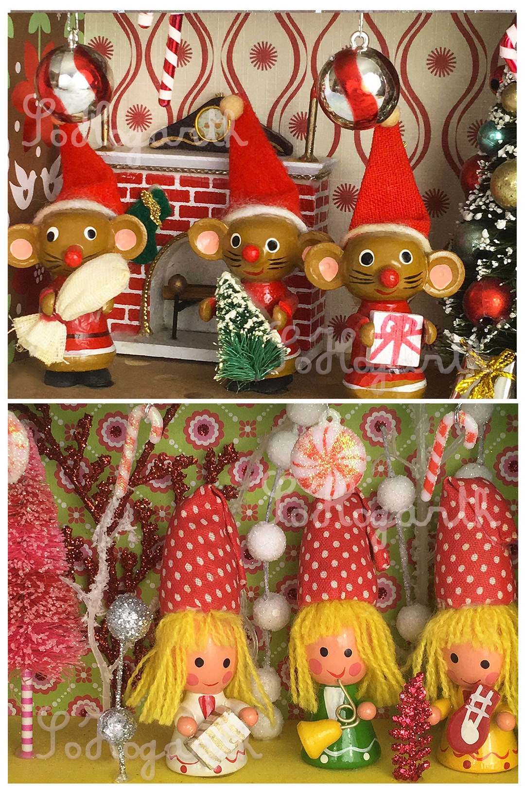 Joy-o-rama Retro Christmas Cards. Holiday Greeting Cards of Vintage ...