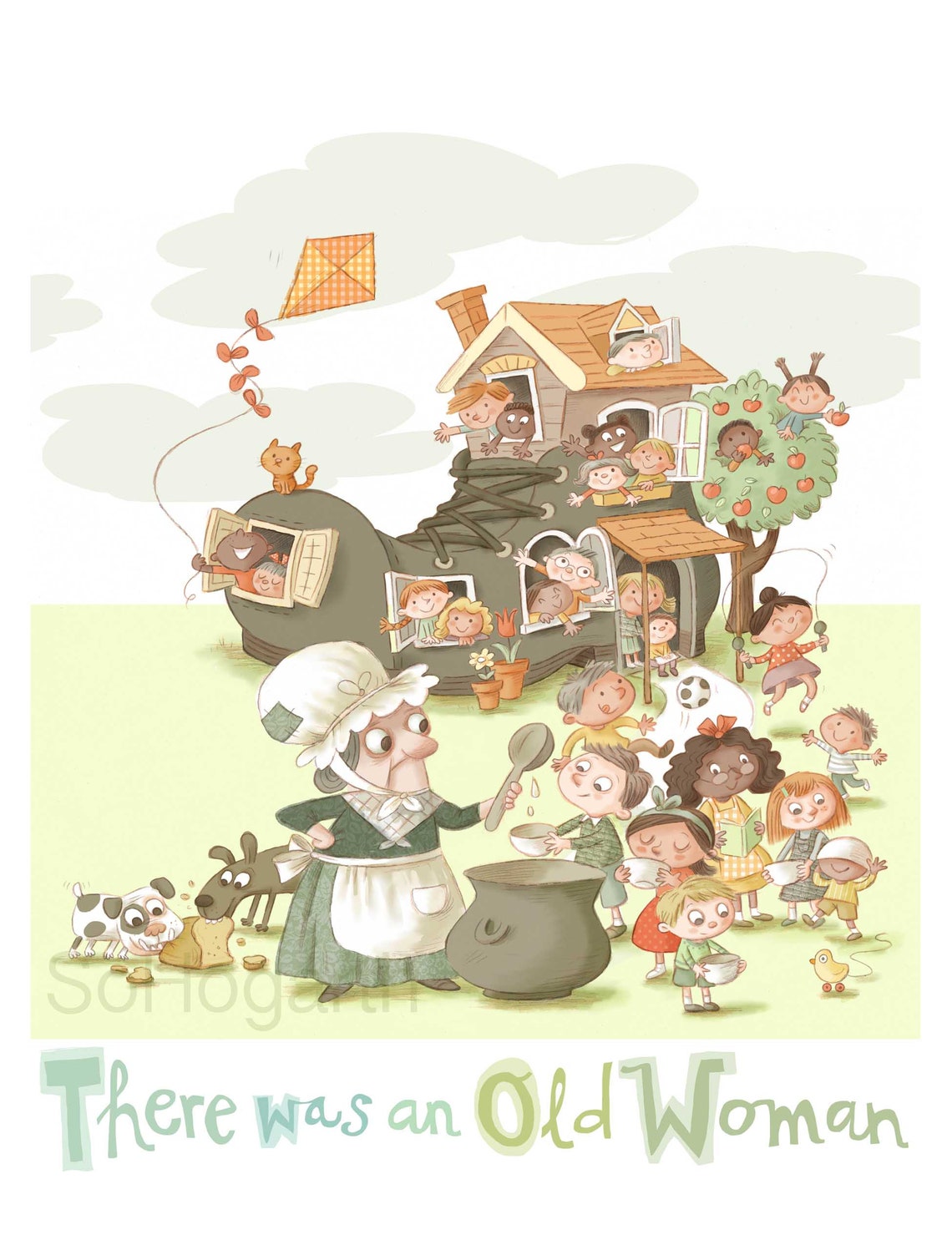 Old Woman Who Lived in A Shoe Nursery Rhyme. Child's Room - Etsy