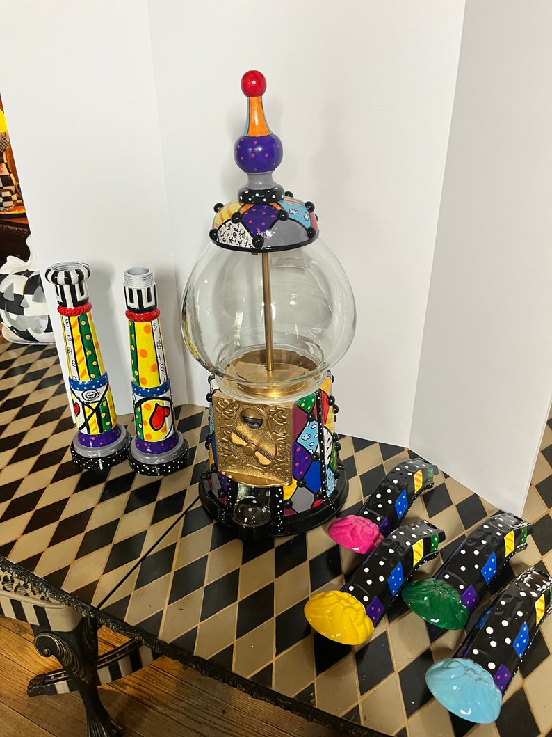 Working Custom Painted Gumball Machines With Finial - Etsy