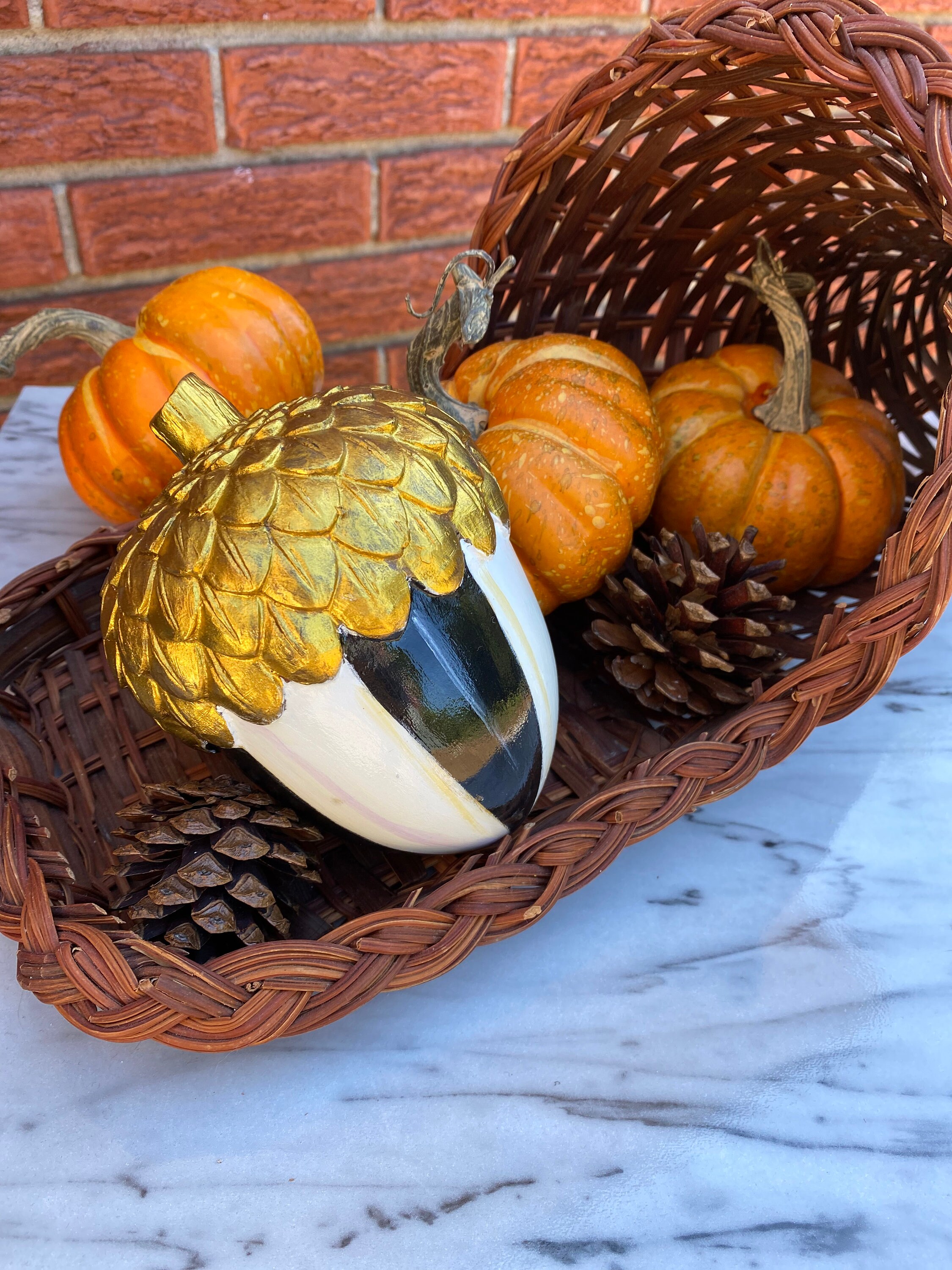 Resin Acorn Black and White Stripe or Checks - Etsy