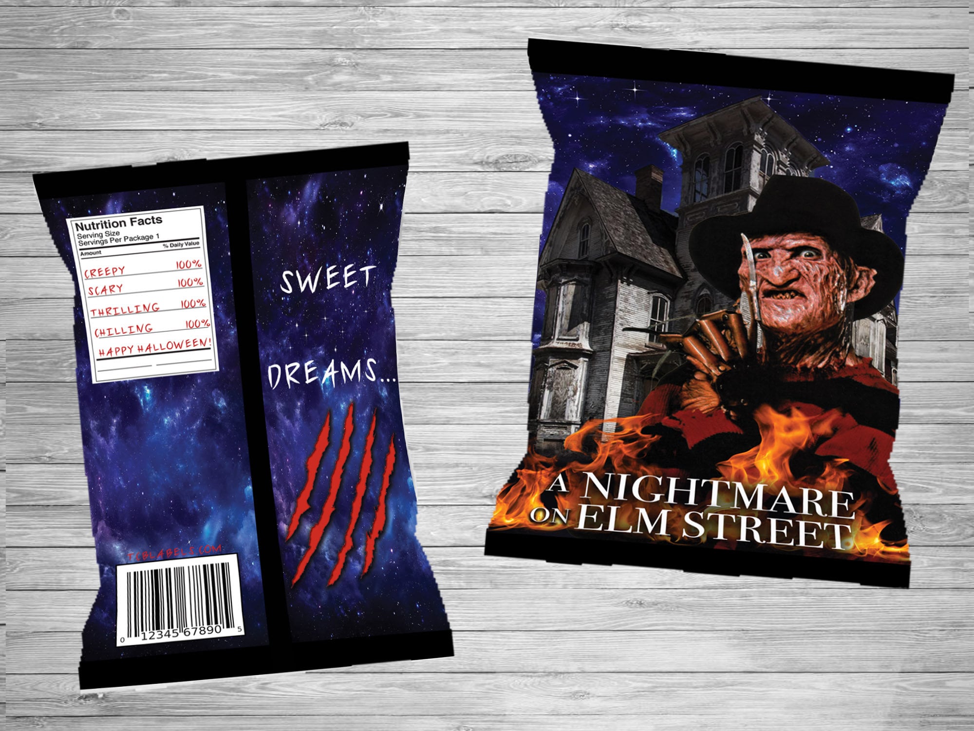 Freddy Krueger Nightmare on Elm Street Chip Labels Halloween - Etsy