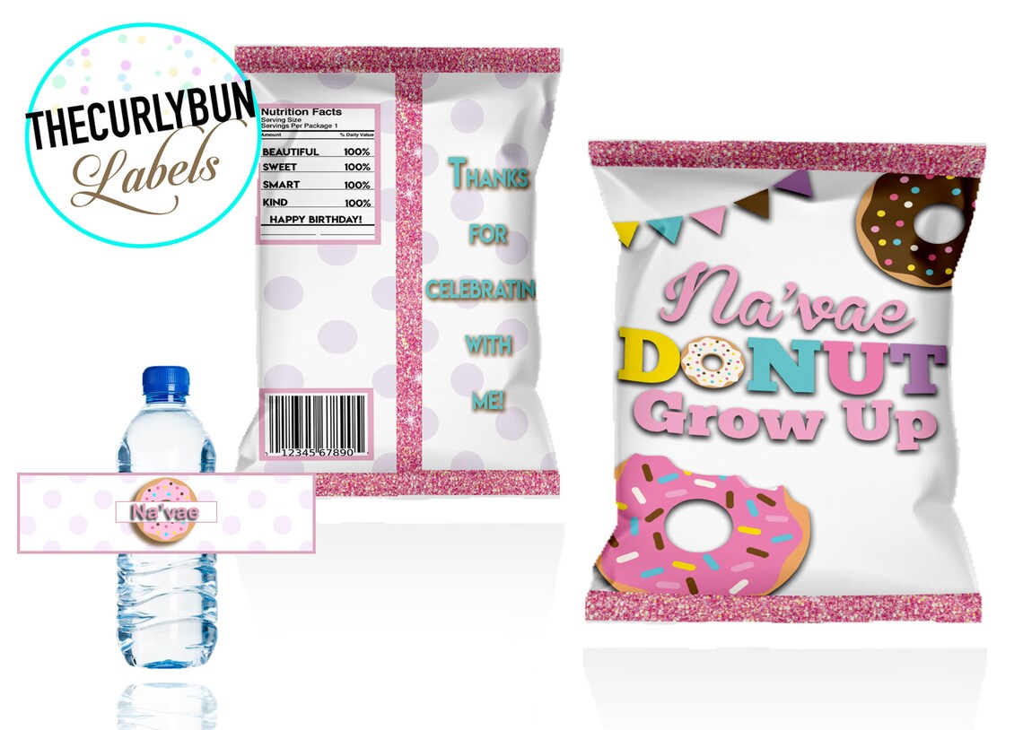 Donut Shop Birthday Labels | Etsy