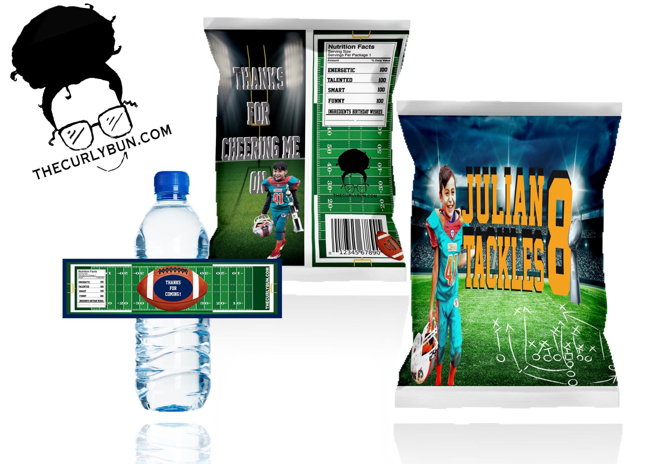 Football Party Pack Chip Bags Water Bottle Labels - Etsy